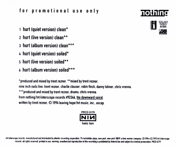 Hurt by Nine Inch Nails (Single, Alternative Rock): Reviews, Ratings ...