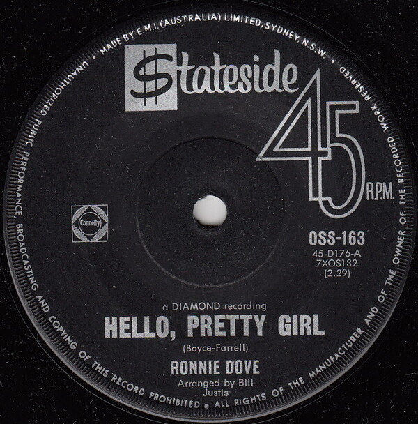 Hello Pretty Girl / Keep It a Secret by Ronnie Dove (Single; Stateside ...