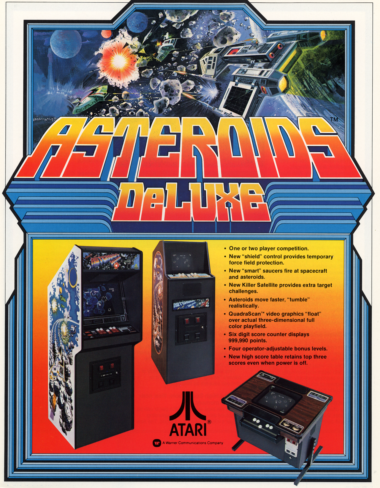 Asteroids Deluxe (video game, space, multidirectional shooter, arcade ...