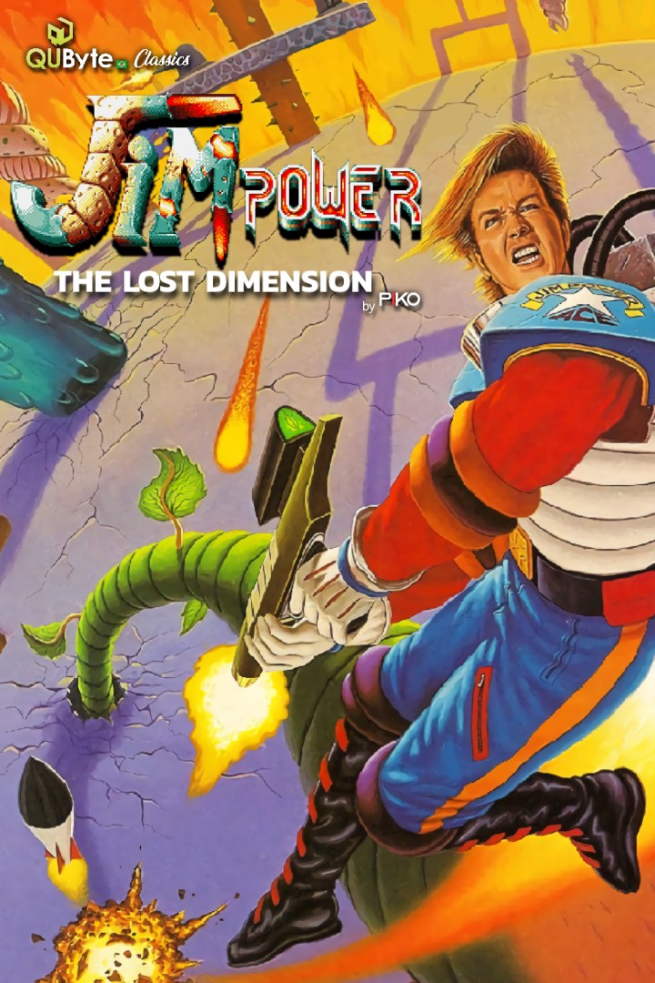 Jim Power in Mutant Planet (video game, 2D platformer, scrolling ...