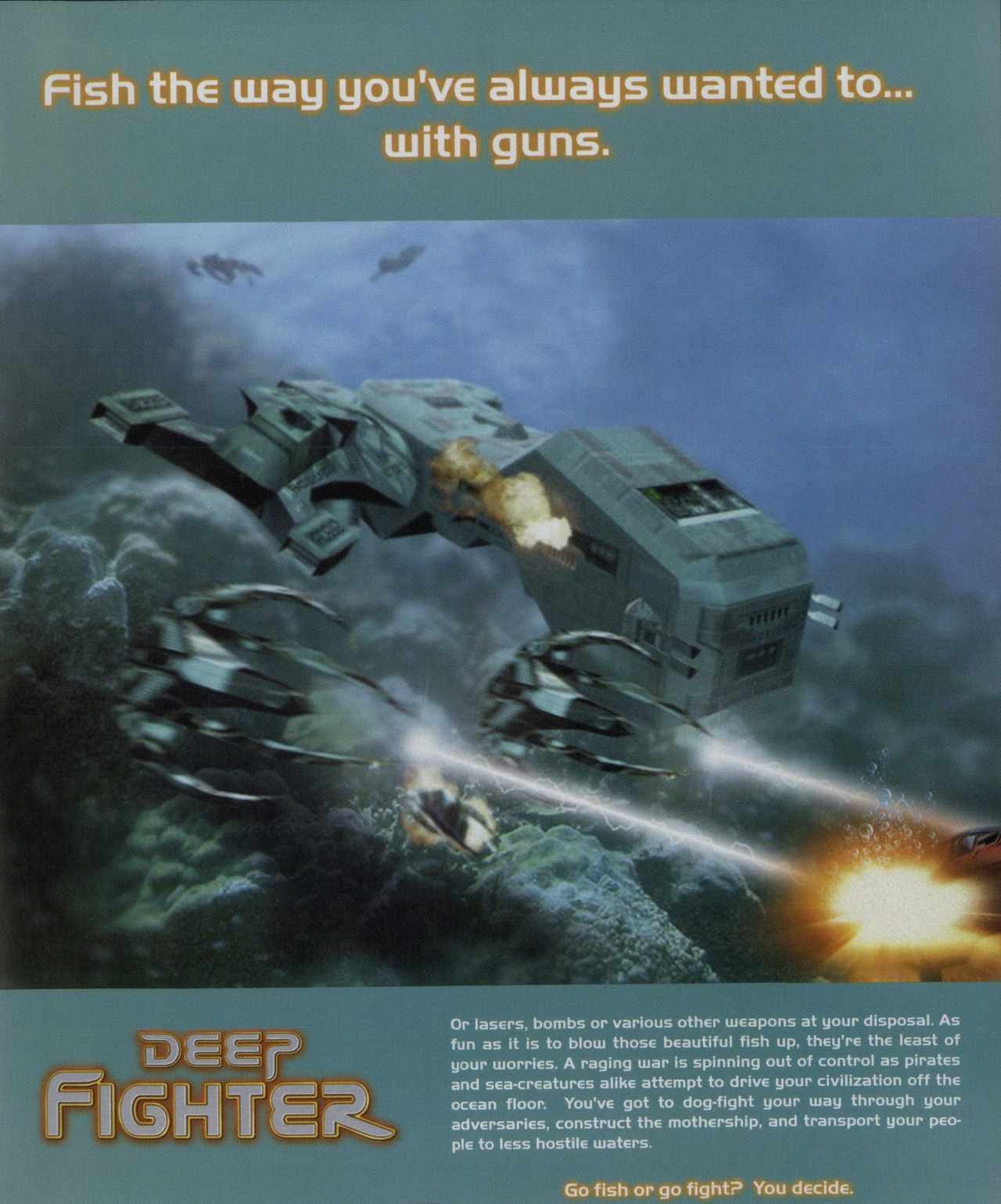 Deep Fighter (video game, submarine simulation, aquatic, first-person ...