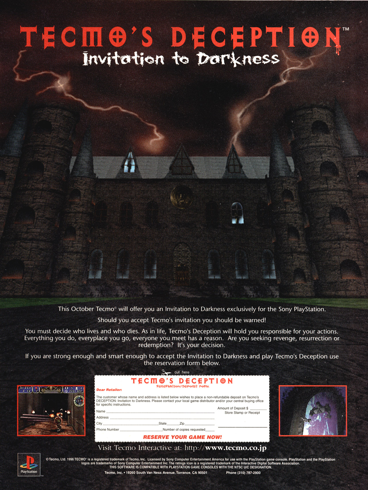 Tecmo's Deception: Invitation to Darkness (video game, dark fantasy ...