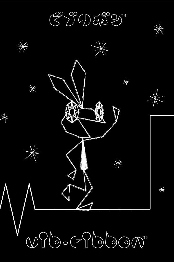 vib-ribbon (video game, rhythm, music, minimalist art, side scroller ...