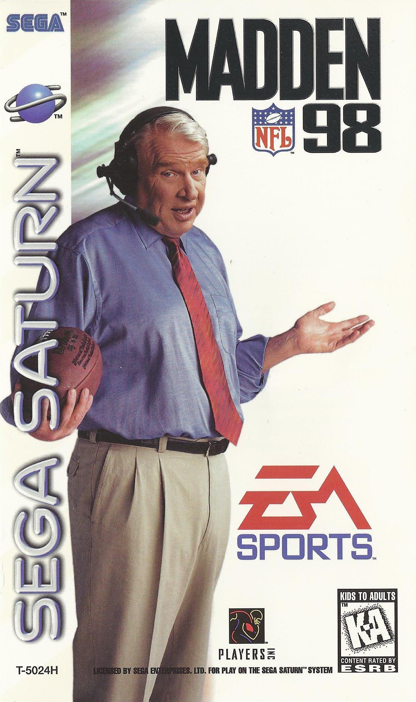 Madden NFL 98 (video game, Saturn, 1997) reviews & ratings - Glitchwave ...