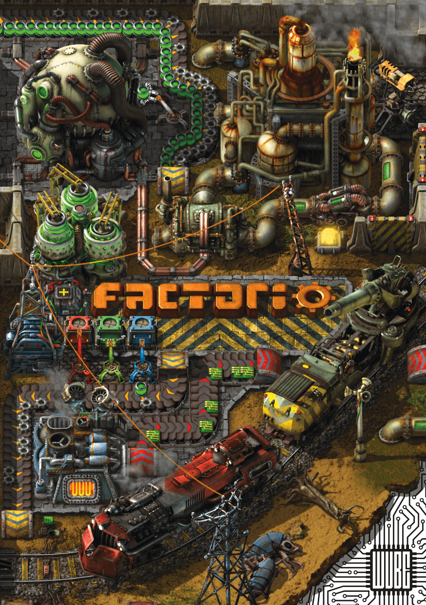 Factorio (video game, factory simulation, science fiction, sandbox, base building, 3/4 view ...