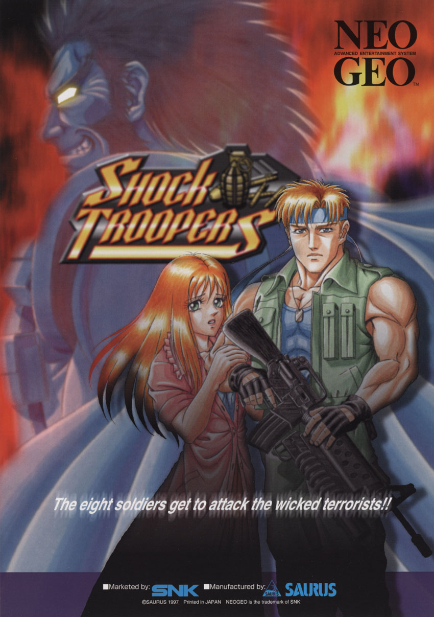 Shock Troopers (video game, multidirectional shooter, war, arcade ...