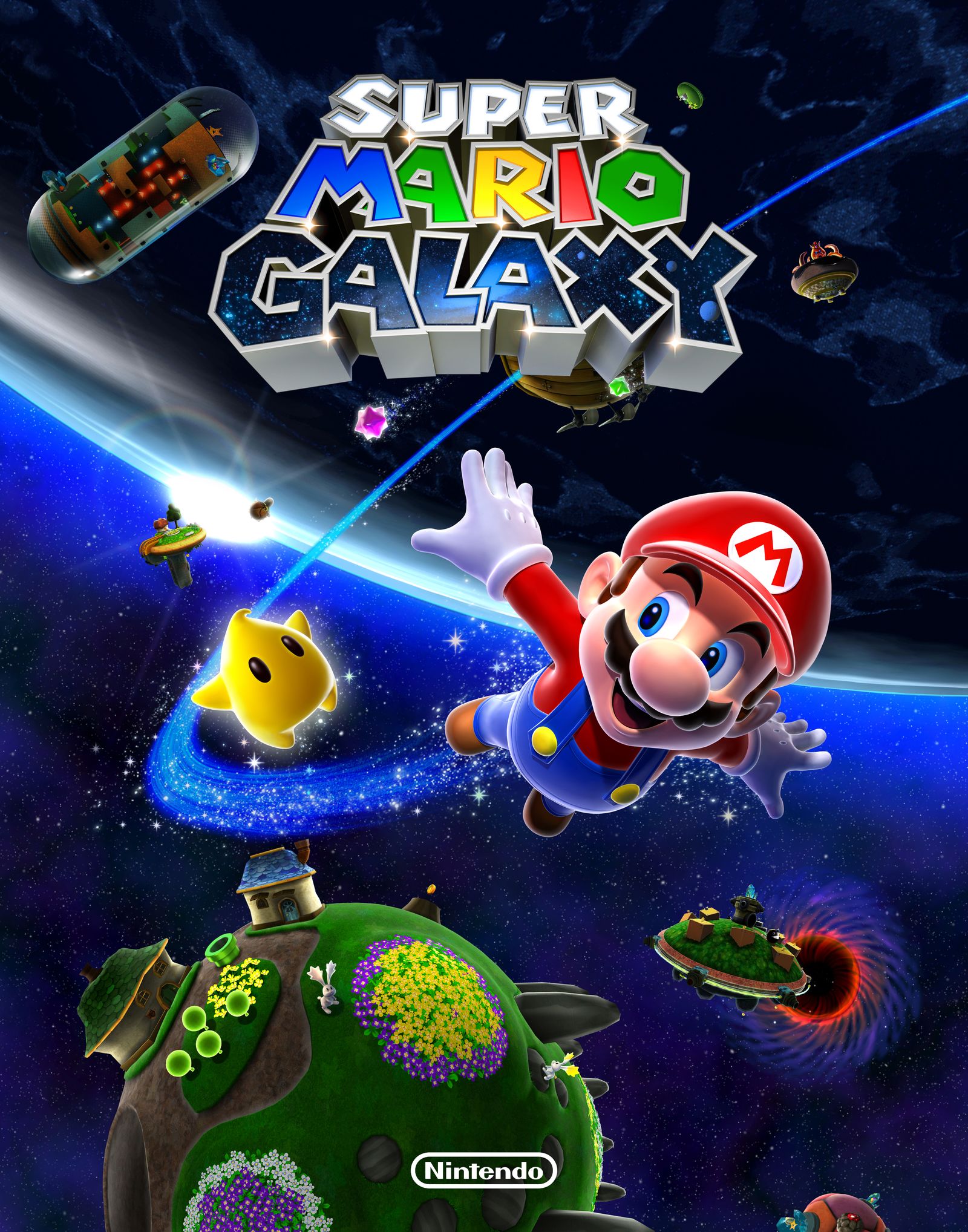 Super Mario Galaxy (video game, 3D platformer, space, fantasy, third ...