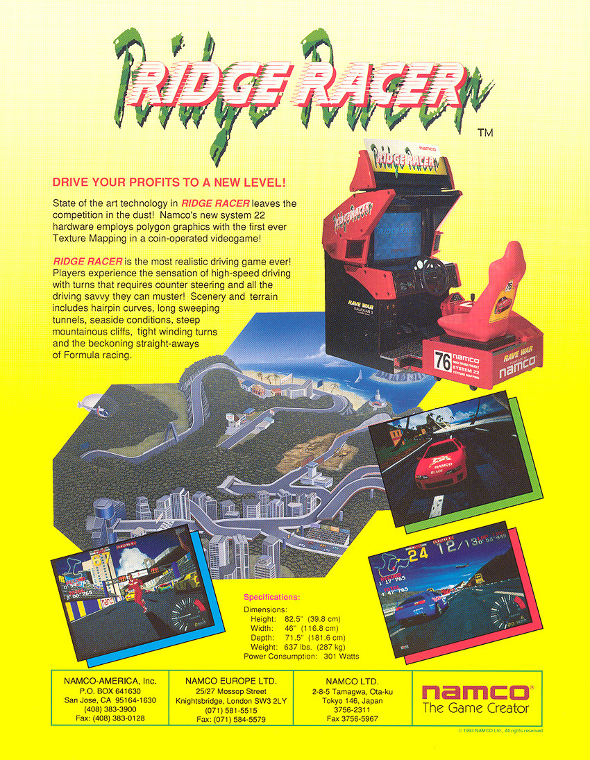 Ridge Racer (video game, Arcade, 1993) reviews & ratings - Glitchwave ...