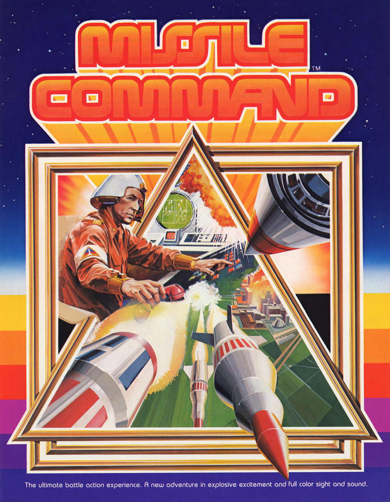 Missile Command (video game, fixed shooter, arcade, war, Cold War, side ...