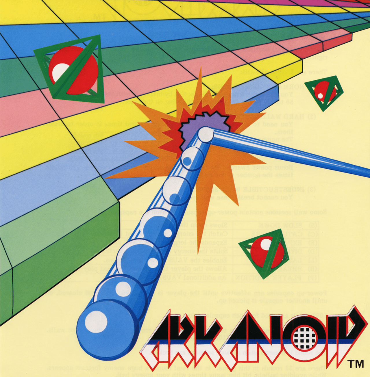 Arkanoid (video game, block-breaking game, side view, destruction ...