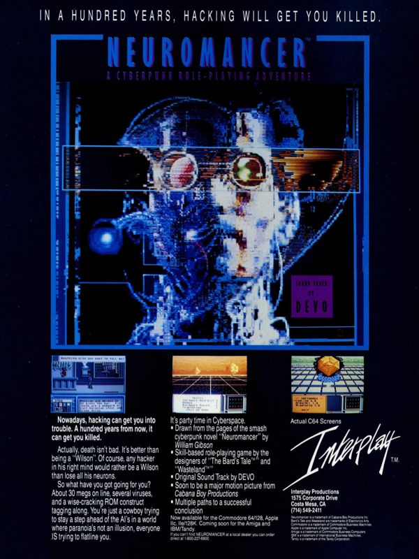 Neuromancer (video game, cyberpunk, graphic adventure, RPG, licensed ...