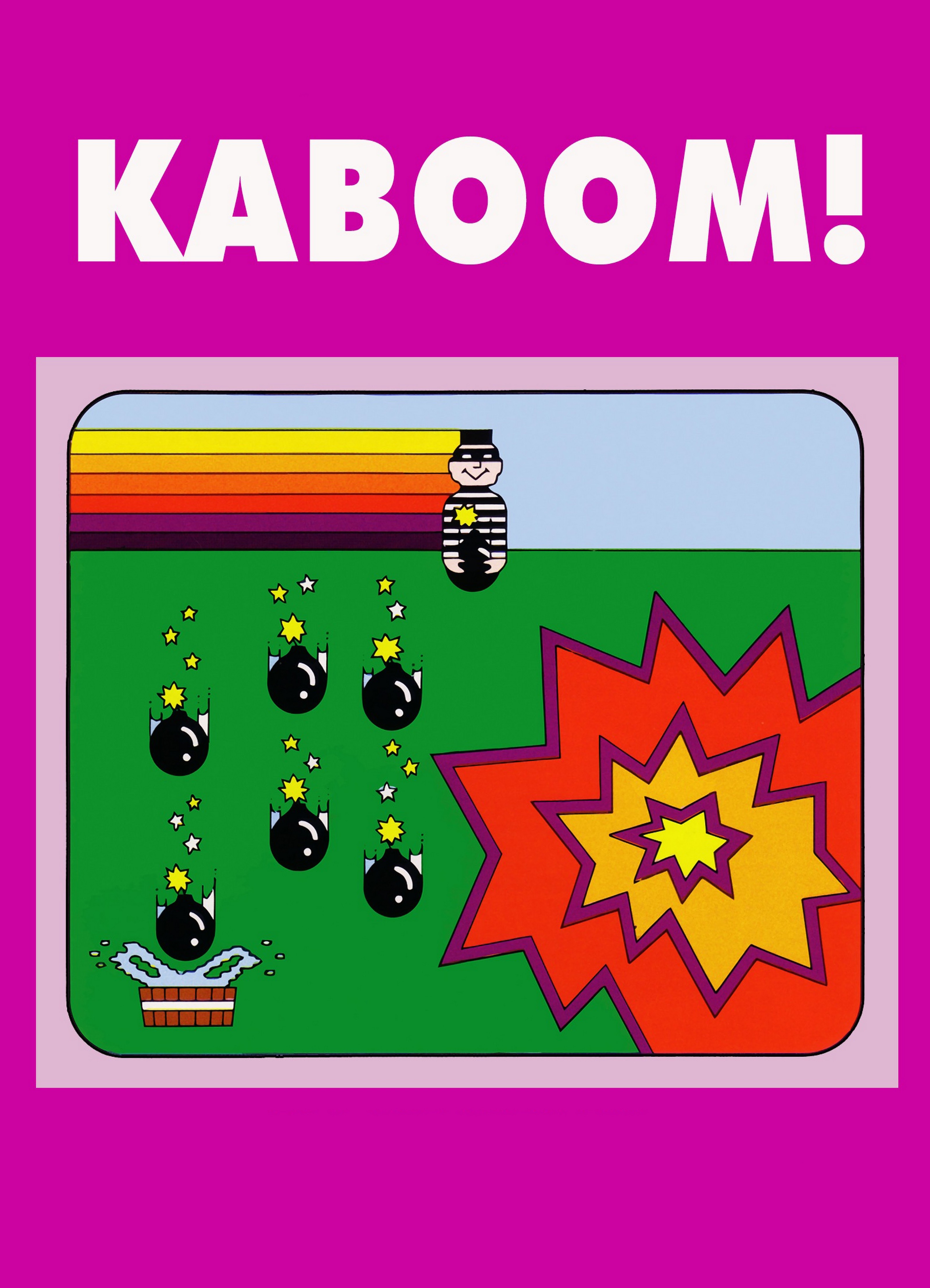 Kaboom! (video game, dodging & catching, side view, fixed screen, pixel ...