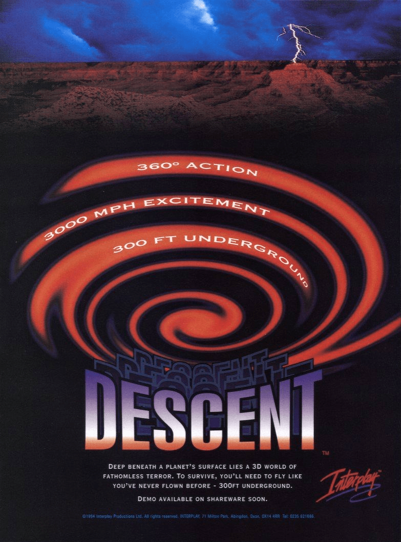 Descent (video game, first-person shooter, science fiction, six degrees ...