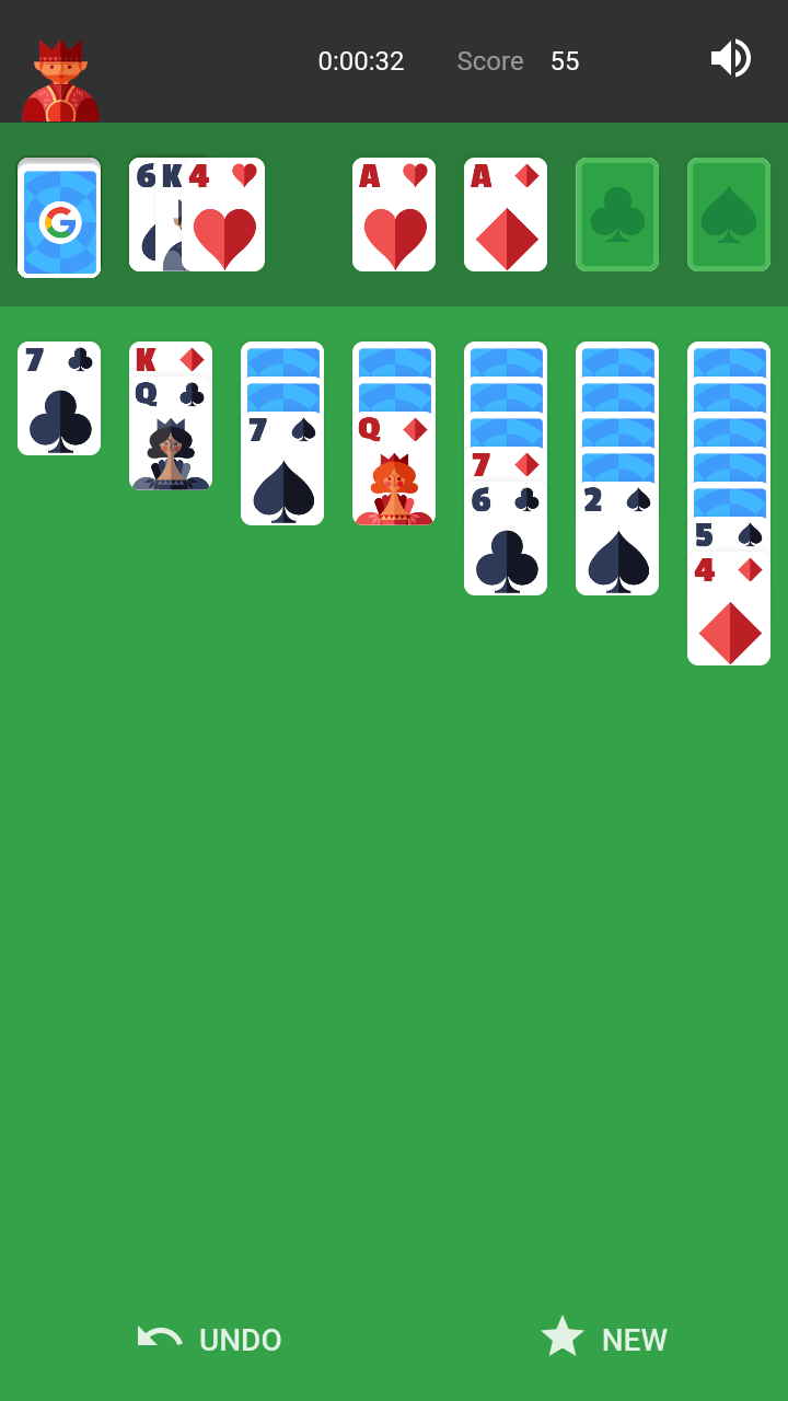 Solitaire (video game, card solitaire, top-down, fixed screen ...