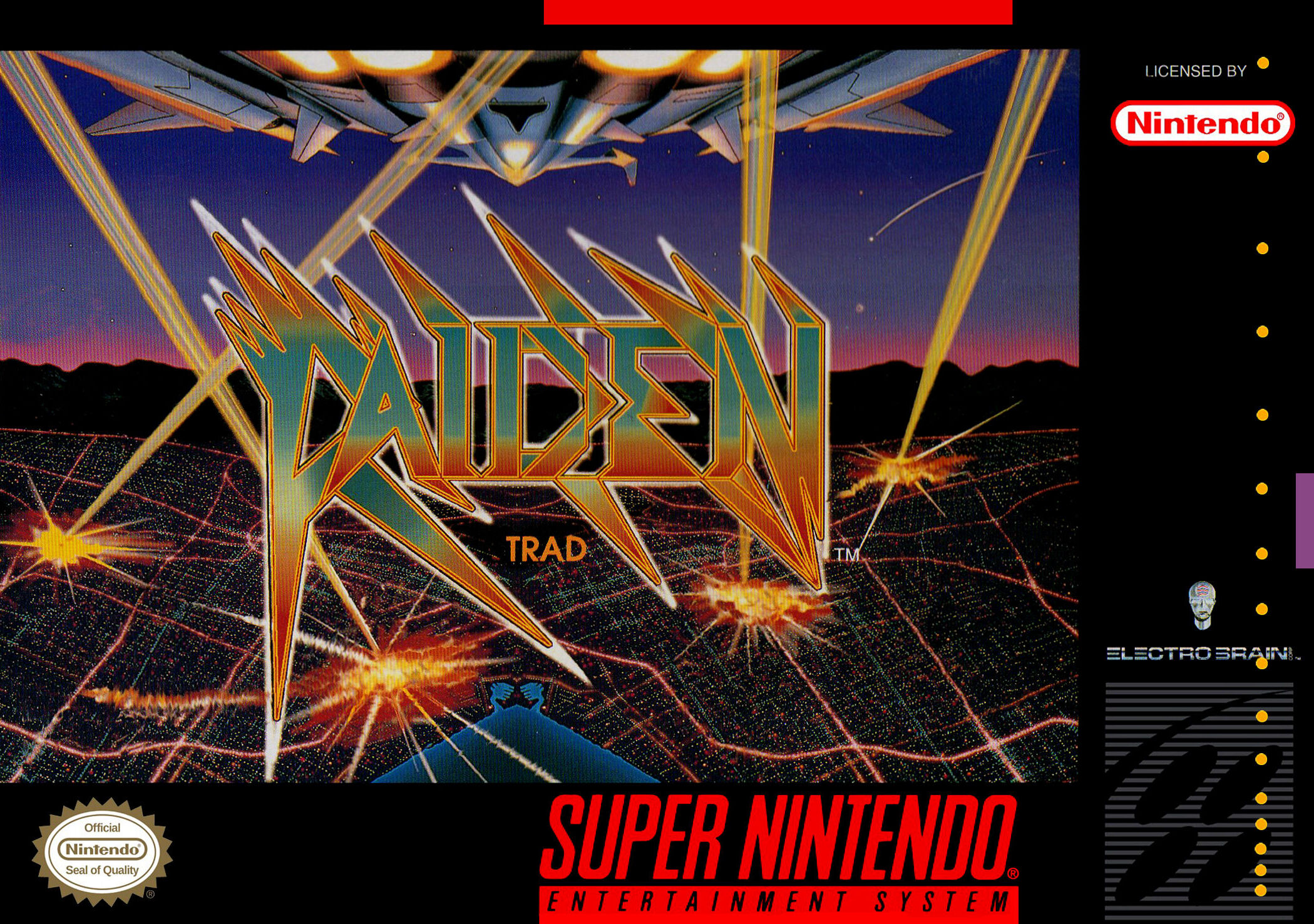 Raiden [雷電] (video game, SNES, 1992) reviews & ratings - Glitchwave ...