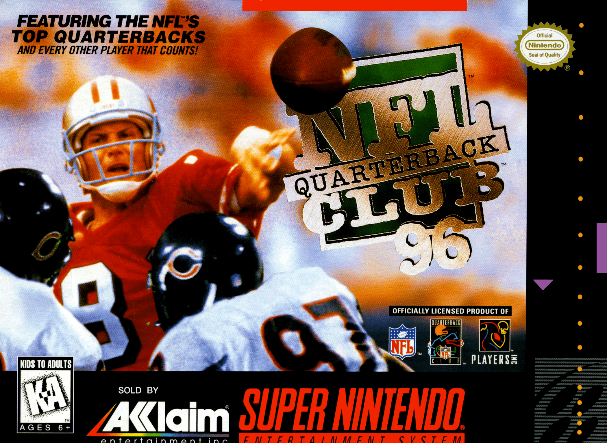 NFL Quarterback Club 96 (video game, SNES, 1995) reviews & ratings ...