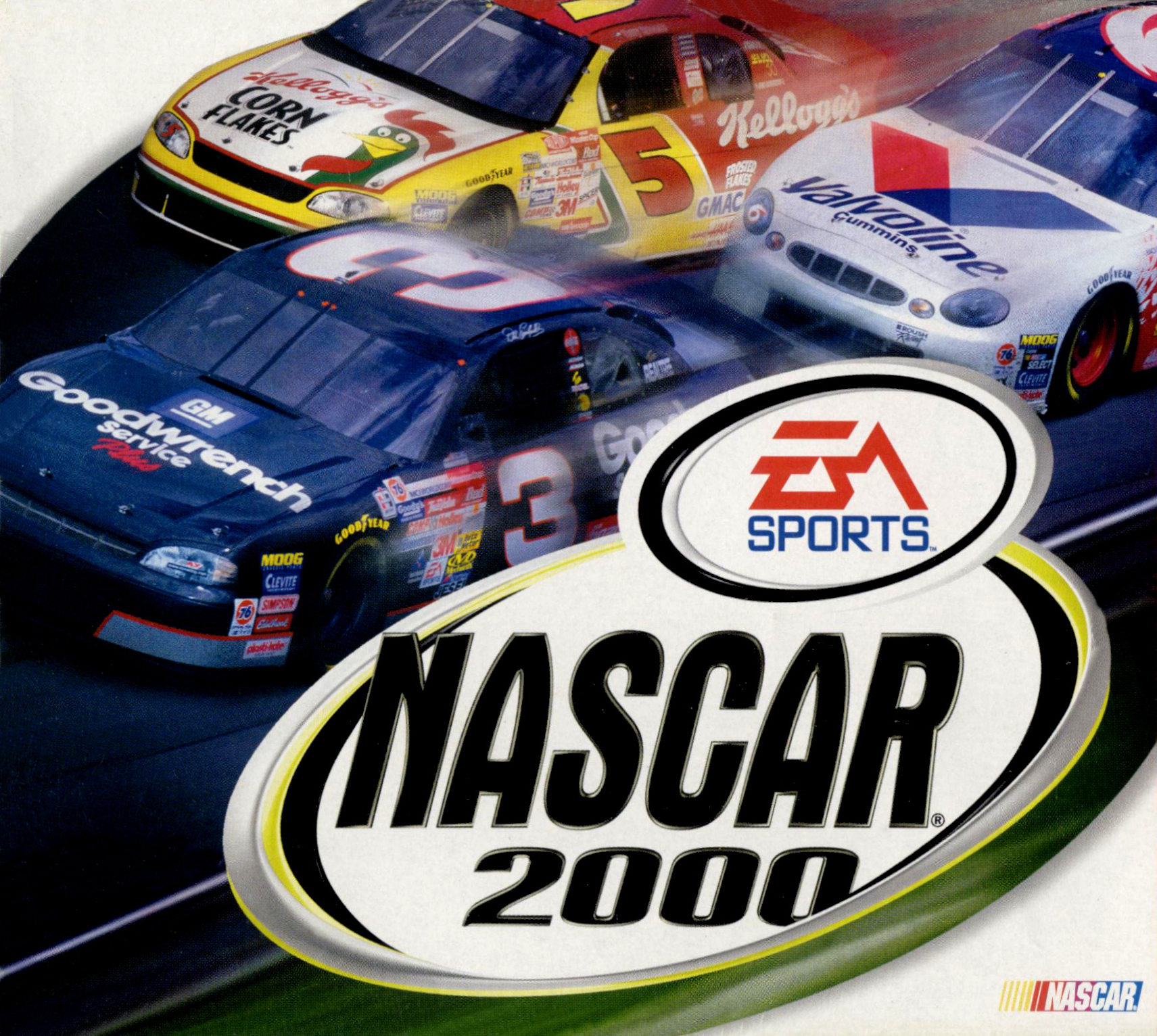 NASCAR 2000 (video game, sim racing, simcade racing, third-person, low ...