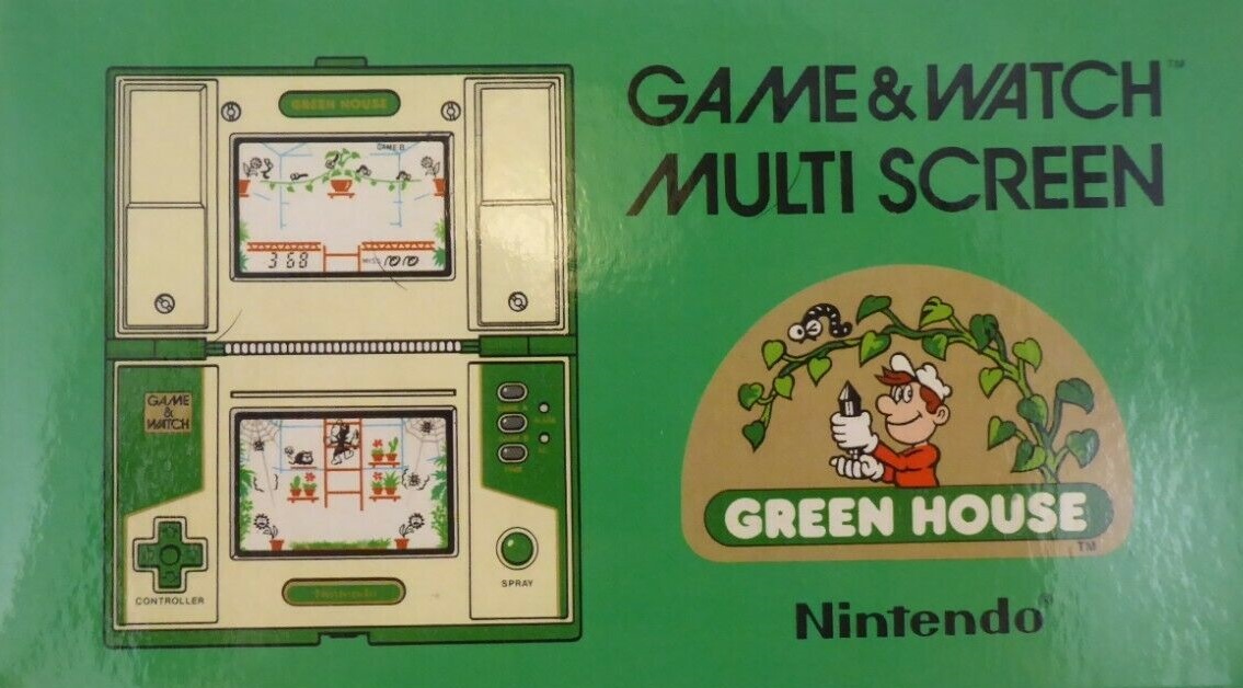 Green House (video game, arcade, dodging & catching, side view, fixed ...
