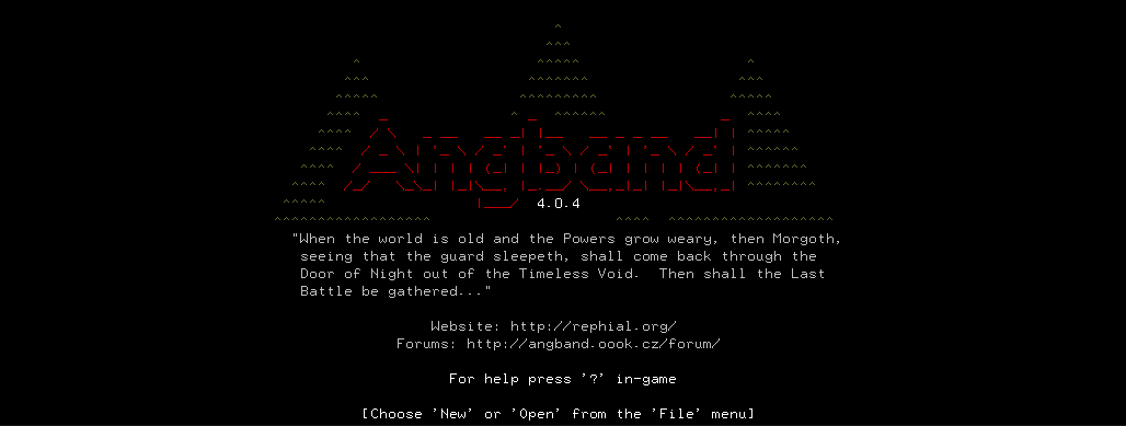 Angband (video game, traditional roguelike, high fantasy, ASCII art ...