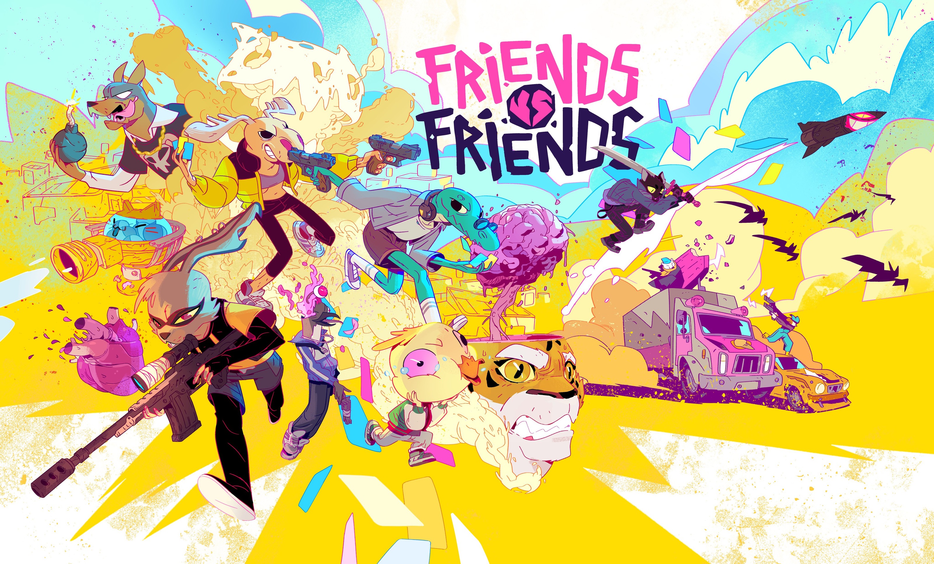 Friends vs Friends (video game, furry, first-person shooter, black ...