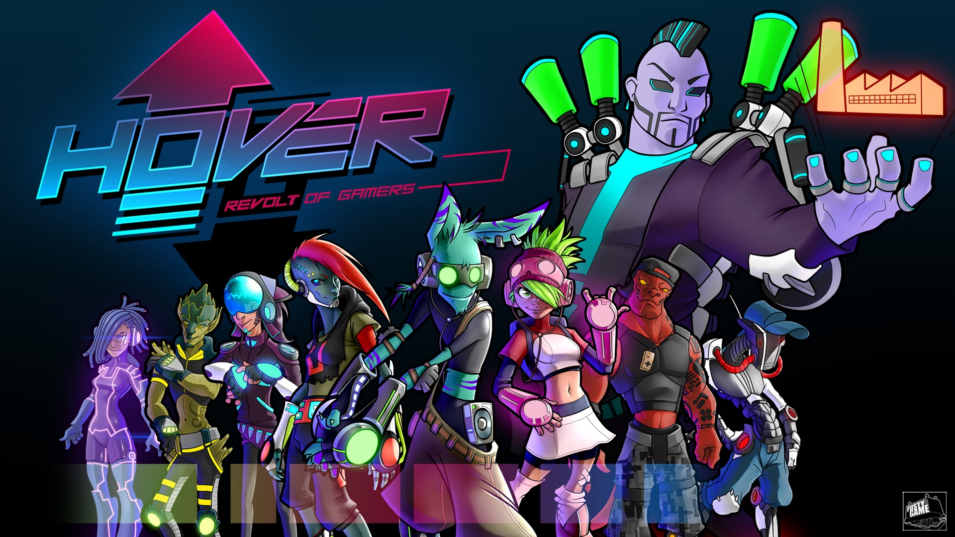 Hover (video game, cyberpunk, dystopian, extreme sports, 3D platformer ...