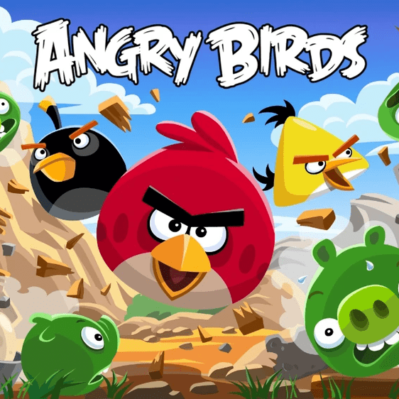 Angry Birds (video game, aim and shoot puzzle, destruction, side view ...