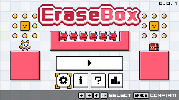 Erase Box (video game, puzzle platformer, logic puzzle, robot, side ...